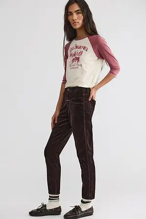Closed Pedal Pusher Relaxed Corduroy Pants - Cinder Brown
