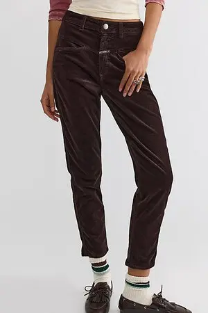 Closed Pedal Pusher Relaxed Corduroy Pants - Cinder Brown