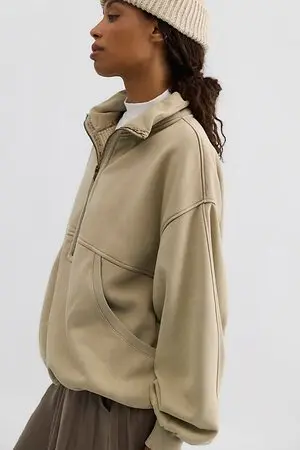 Free People Banks Half-zip Pullover - Dancing Wind