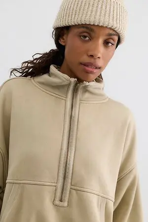 Free People Banks Half-zip Pullover - Dancing Wind