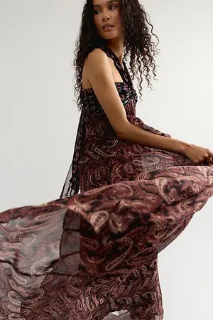 Rococo Sand Freya Ruched Drape Maxi Dress - Brown