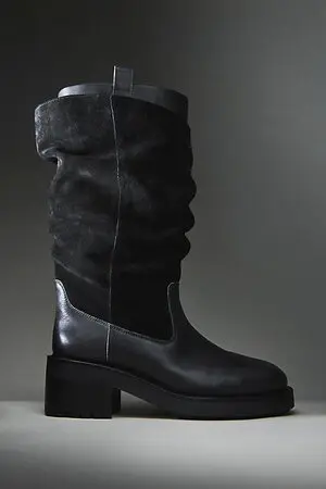 Free People Demi Slouch Boots - Black Leather