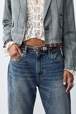 Free People Bowie Slim Belt - Espresso