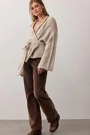 Free People Enlaced Cable Knit Wrap Cardigen