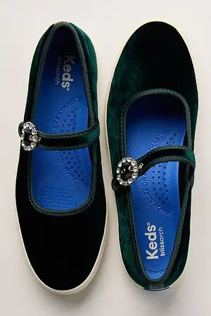 KEDS Maisie Velvet Mary Janes - Emerald