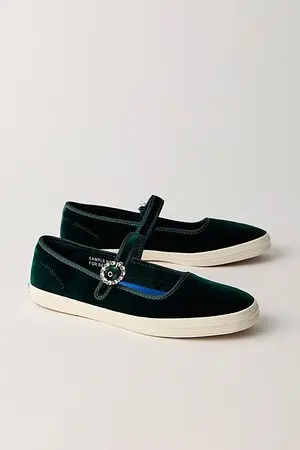 KEDS Maisie Velvet Mary Janes - Emerald