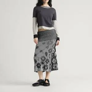 PAOLINA RUSSO Illusion Knit Long Skirt