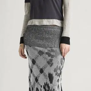PAOLINA RUSSO Illusion Knit Long Skirt