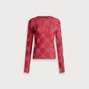 PAOLINA RUSSO Illusions Knit Long Sleeve Fitted Top