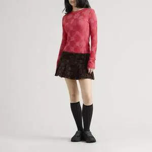 PAOLINA RUSSO Illusions Knit Long Sleeve Fitted Top