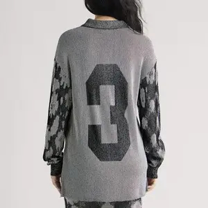 PAOLINA RUSSO Illusion Knit Long Sleeve Polo
