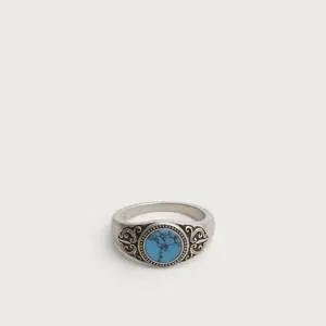 COMMON LINES Aquastone Signet Ring - Silver