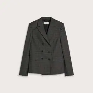 Dries Van Noten Bent Abstract Check Wool Blazer