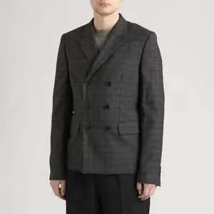Dries Van Noten Bent Abstract Check Wool Blazer