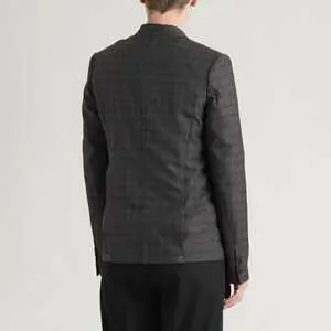 Dries Van Noten Bent Abstract Check Wool Blazer