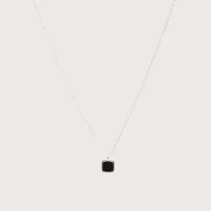 COMMON LINES Onyx Pendant Necklace - Silver