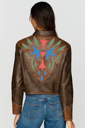 Anthropologie Mother The Open Book 100% Cotton Cropped Jacket