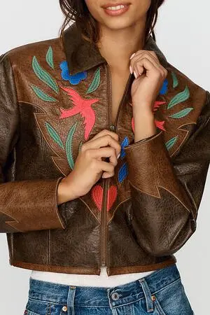 Anthropologie Mother The Open Book 100% Cotton Cropped Jacket