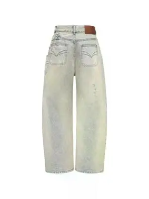 FENG CHEN WANG Pleated Distressed Jeans