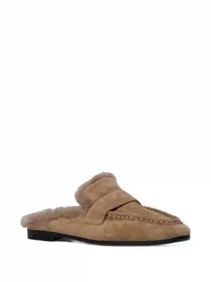BLACK SUEDE STUDIO Theo Suede Flat Mules