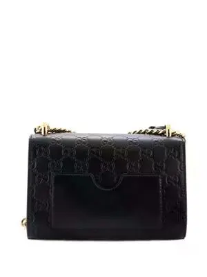 Gucci Padlock Shoulder Bag Guccissima Leather Small Crossbody Bag - Black