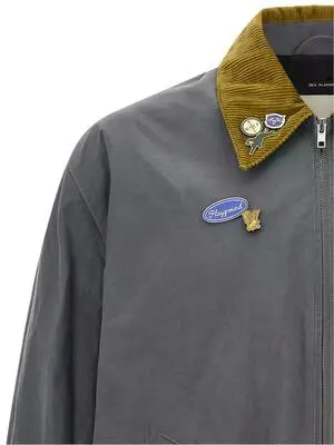 SONG FOR THE MUTE Corduroy-collar Brooch-embellished Jacket