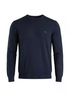 HARMONT & BLAINE Logo-embroidered Crew-neck Sweater - Blue