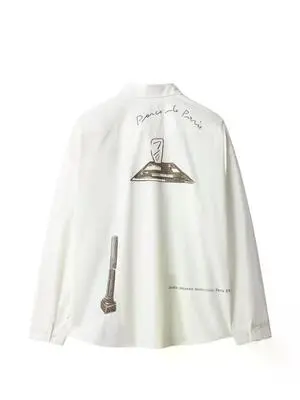 Maison Kitsuné Parcs Of Paris Graphic-print Long-sleeve Shirt Jacket
