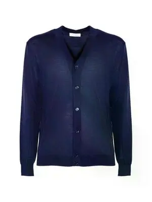 KANGRA V-neck Wool Cardigan - Blue