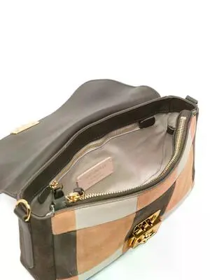 COCCINELLE C-me Lock Check-pattern Clutch Bag