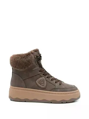 BLAUER. Maribel 02 Faux-fur Lace-up Ankle Boots - Neutrals