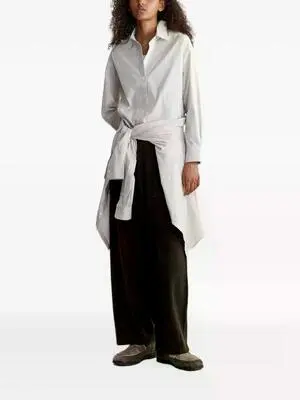 Maison Kitsuné Vertical-stripe Logo-embroidered Shirt