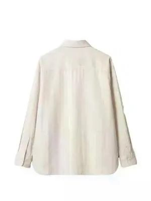 Maison Kitsuné Vertical-stripe Logo-embroidered Shirt