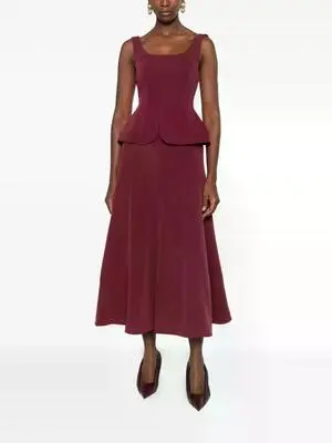 Roland Mouret Peplum-hem Sleeveless Midi Dress
