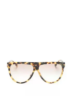 Victoria Beckham Tortoiseshell-effect Flat-top Sunglasses