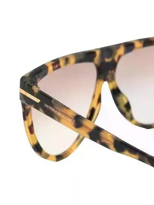 Victoria Beckham Tortoiseshell-effect Flat-top Sunglasses