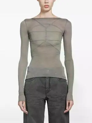 Rick Owens Long-sleeve Temple T-shirt - Neutrals