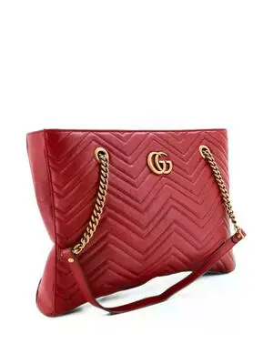 Gucci Gg Marmont Zip Tote Matelasse Leather Medium Shoulder Bag
