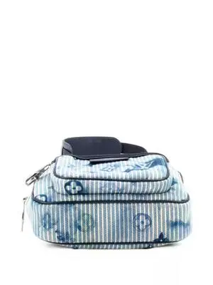 LOUIS VUITTON Outdoor Pouch Limited Edition Monogram Watercolor Stripes Denim Crossbody Bag - Blue