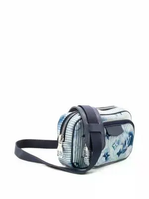 LOUIS VUITTON Outdoor Pouch Limited Edition Monogram Watercolor Stripes Denim Crossbody Bag - Blue