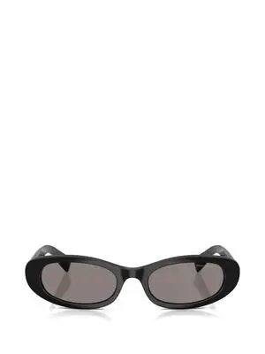 Miu Miu Logo-plaque Oval-frame Sunglasses
