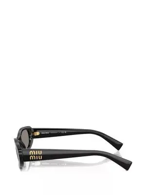 Miu Miu Logo-plaque Oval-frame Sunglasses