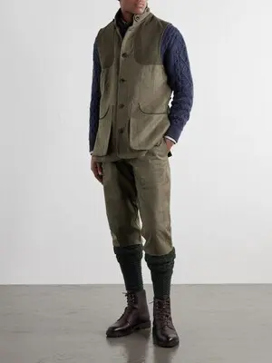 Purdey Herringbone Wool-blend Tweed Gilet