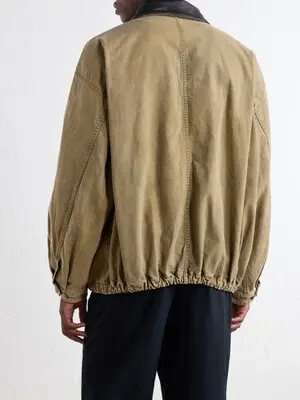 SSSTEIN Leather-trimmed Cotton-corduroy Jacket