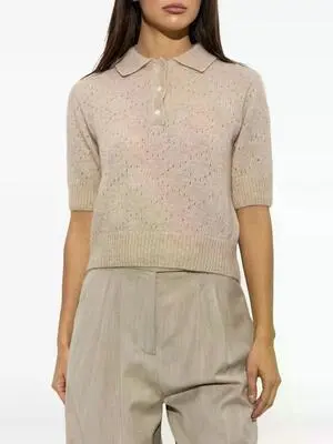 Paul & Shark Perforated-knit Polo Top