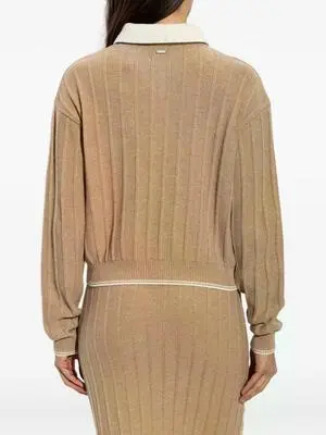 Paul & Shark Ribbed-knit Polo Top - Neutrals