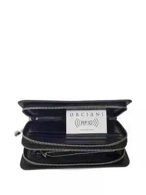 Orciani Zip-around Leather Wallet - Black
