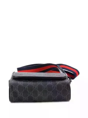Gucci Web Flap Messenger Bag Gg Coated Canvas Super Mini Shoulder Bag