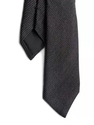 Prada Wool And Silk Tie - Grey