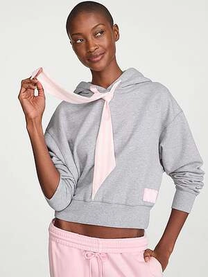 Victoria's Secret Angel Essentials Iconic Fleece Heritage Scarf Hoodie - Grey